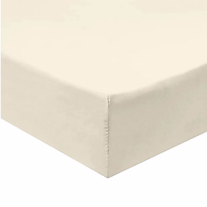 Soft Cotton Sateen Crib Fitted Sheet Only 28" W x 52" L (Ivory) Made in USA