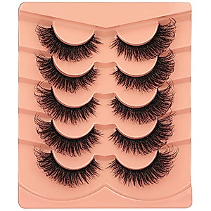 Natural Fox Eye Lashes Wispy False Eyelashes 18mm Fluffy Mink Lashes D Curl Fake Cat Eyelashes Multipack by TOOCHUNAG