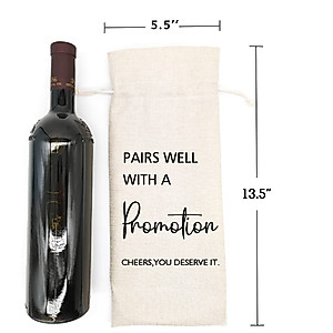 New job wine Bag, Promotion Gift, New Job Gift for her, Gift for him, Retirement Gift, Congratulations New Job Wine Bag - Burlap Drawstring Wine Bag