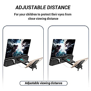 Kadlawus Magnifier Phone Screen Projector - 12 Inch Portable Audio Mobile Phone Screen Amplifier with Audio Anti-Blue Light Ultra Slear Screen Mobile Phone Magnifier