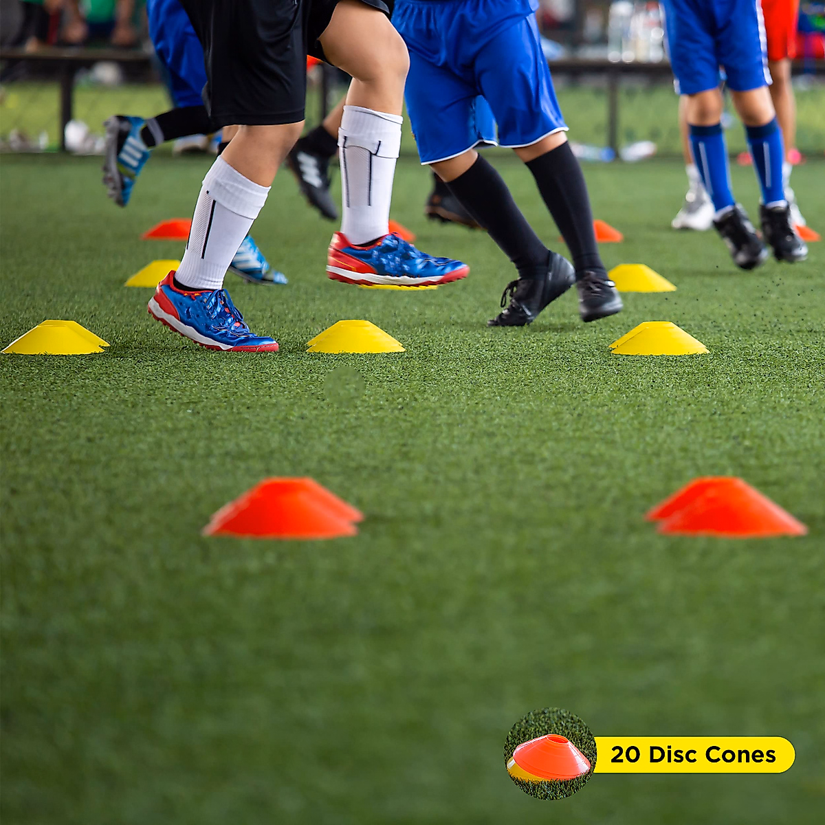 goalin Speed & Agility Training Set - Set of Premium Agility Ladder, 20 Disc Cones, Running Parachute, Jump Rope, Resistance Bands, Drill Manual - Football, Soccer, Basketball, Training Athletes