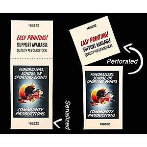 Printable Raffle and Event Tickets (Numbered) - 50 sheets/400 tickets! EASY Printing/card stock sheets