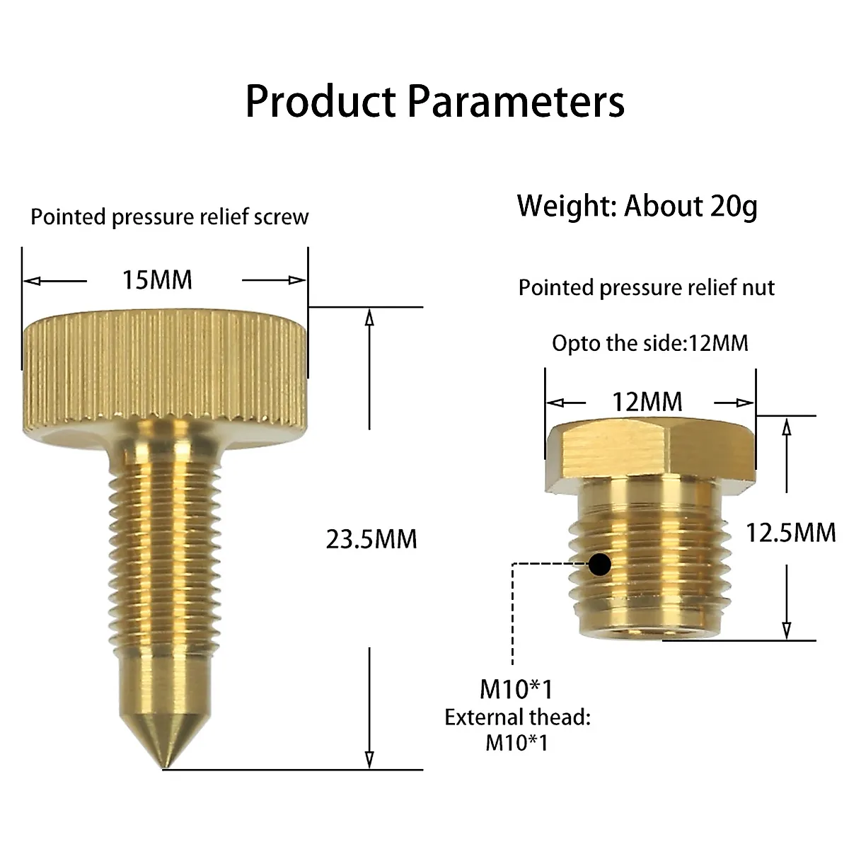 HMKUGO 2PCS PCP Airsoft High Pressure Pump Safety Bleeder Valve M10x1 Air Bleed Valve Adapter 300bar/4500psi