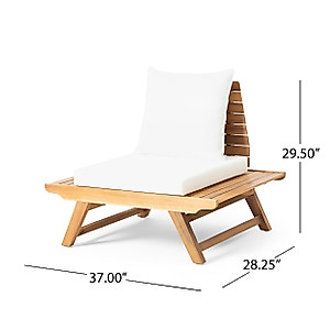 Christopher Knight Home Sedona Club Chair, 37 "W x 28.25 "D x 29.5 "H, Teak + White