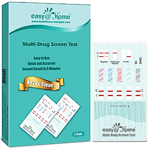 Easy@Home 10 Panel Instant Drug Test Kits - Testing Marijuana (THC), Opiate(OPI 2000), Cocaine(COC), AMP, BAR, BZO, MDMA, MET, MTD, PCP - Urine Dip Drug Testing -#EDOAP-3104-2 Pack