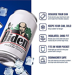 Beersy Silicone Sleeve Beer Can Cover - Insulated Can Sleeve - Novelty Disguise for Outdoor Events, Golf, Parties, Concerts,Tailgate - Hide a Beer To Look Like Soda, Fits 12 oz (Quicker Fucker Upper)