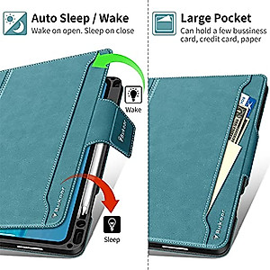 BuKoor iPad Pro 11 inch Case 2022 4th/3rd/2nd/1st Generation Case (2021/2020/2018) with Pencil Holder, Auto Sleep/Wake Function Smart PU Leather with Pocket Shockproof Magnetic Clasp Cover (Green)