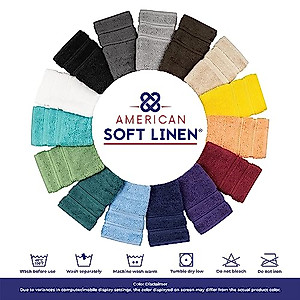 American Soft Linen Luxury 4 Piece Bath Towel Set, 100% Cotton Turkish Bath Towels for Bathroom, 27x54 in Large Bathroom Shower Towels, Dark Gray Bath Towels