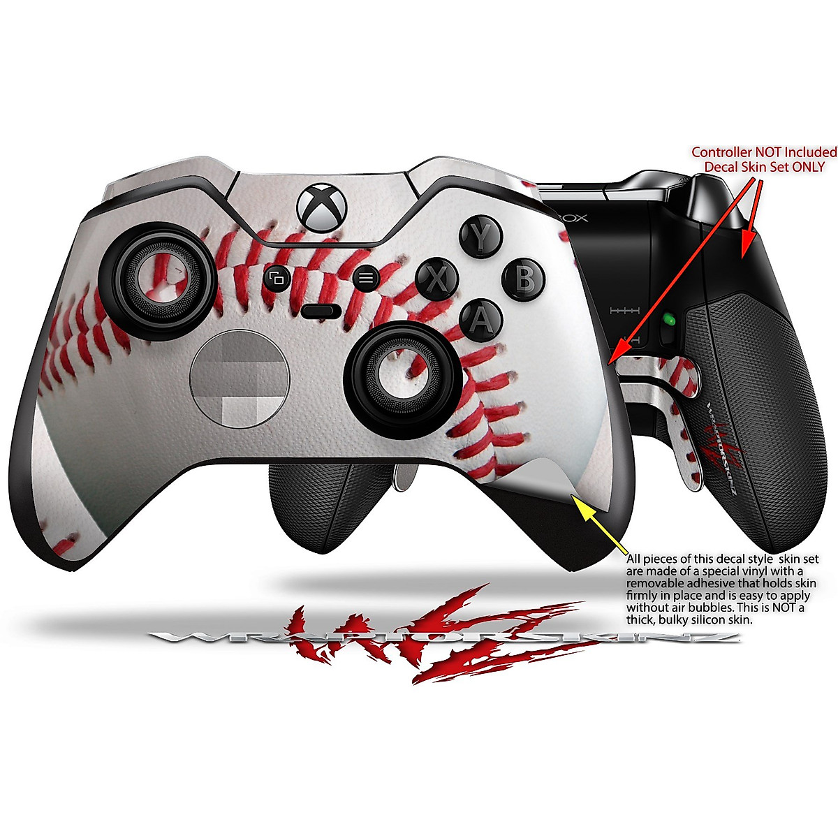 Baseball - WraptorSkinz Decal Style Vinyl Skin Wrap compatible with XBOX One ELITE Wireless Controller (CONTROLLER NOT INCLUDED)