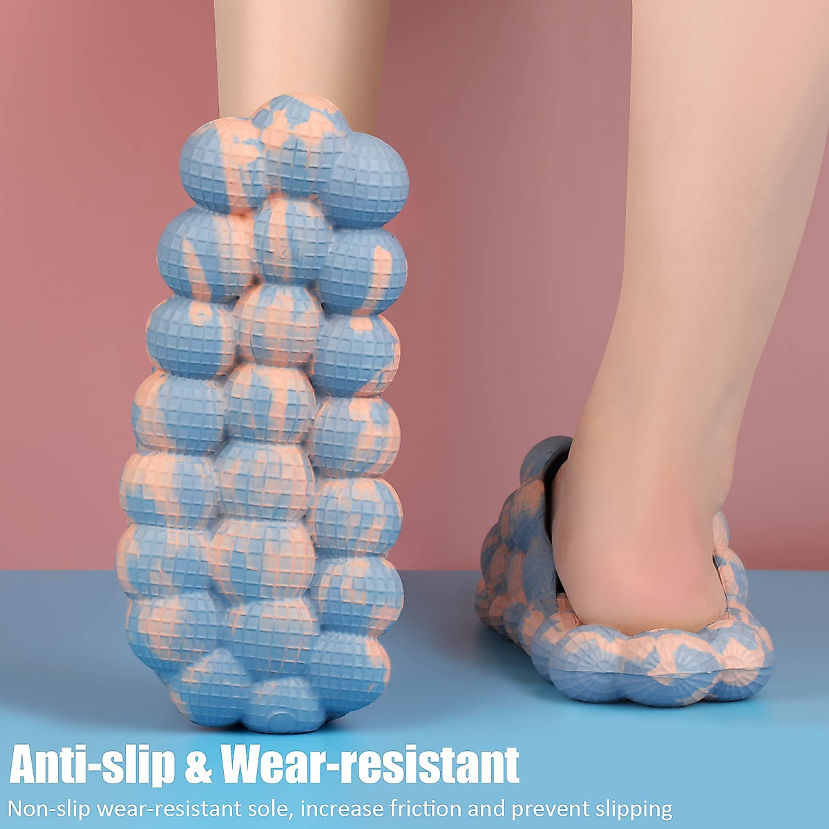 Bubble Slides for Women/Men, Massage Bubble Slippers, Funny Bubble Shoes, Unisex Breathable Beach Sandals, Non-slip Spa Slippers, Home Bedroom Shower Trendy Ball Slippers, Soft Pillow Stress Relief