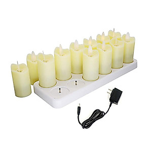 Christmas Decoration Flickering Flameless Candles Yellow Light Candles Battery Operated LED Tea Light Candles Pillar Electric Light for Garden Home Decor Party Wedding Festival Celebrations-12pcs