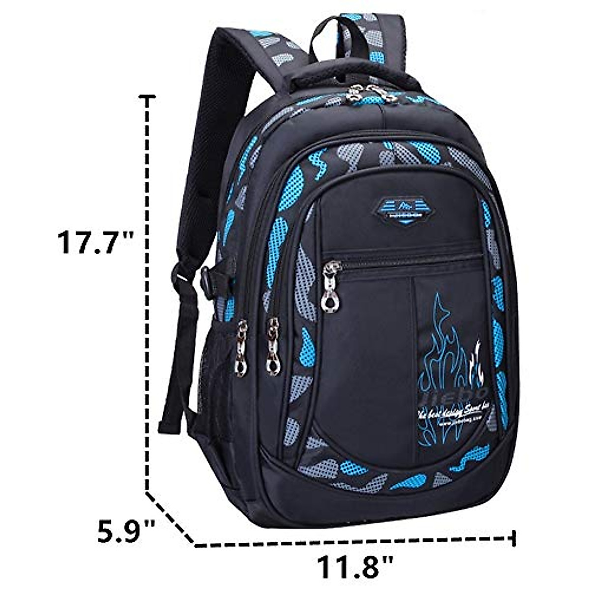 BYPTNF Backpack for Boy Student Kid Waterproof Durable Elementary Middle Casual Bookbag (C-Black)