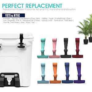 ALIENSX Cooler Latch Replacements (2-Pack) - Universal Fit for Yeti & RTIC Coolers, Durable Non-Slip Rubber T-Grip Handles, Heavy-Duty Replacement Latches for Easy Installation & Maintenance