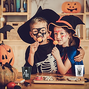 Rokochoes 24 Pcs Halloween Stay Spooky Bride or Die Plastic Cups Black and White Skull Bone Design 16 Oz Reusable Party Cups For Halloween Decoration Mega Party Cups friends parties Bachelorette Party