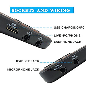 Hosabely Voice Changer, Compact Sound Card for PS4/PC/Xbox/Switch/Phone/Pad,Sound Effects Machine Mixer Board for Skype YouTuber Karaoke Gaming Recording Live Streaming with Microphone/Green LED Light