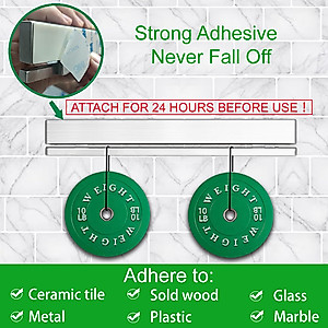 YIIYIIN 17" Premium 304 Stainless Steel Double-Sided Magnetic Knife Holder for Wall or Fridge -with Adhesive Strip, No Drill - 12 Hooks Included for Kitchen Utensils