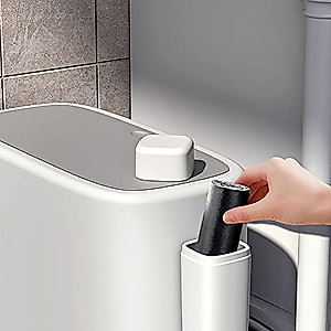 UNNIQ Trash can, Plastic Trash Can with Lid, Rectangular Garbage Container Bin for Bathroom,Bedroom,Kitchen and Office