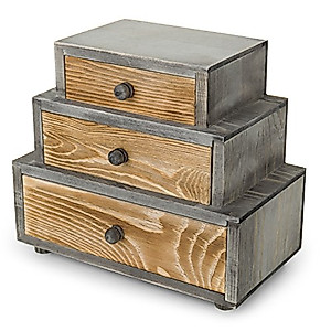 MyGift 3-Drawer Desk Storage Organizer Drawers - Rustic Wood Office Supplies Cabinet