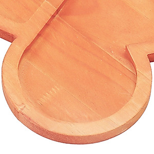 MOUMOUTEN Aperitif Board, Wood Cheese Tray Charcuterie Boards, 3 Large Spaces Cheese Tray Platter, Cutlery Kitchen Wine Meat Platter for Steak Deli Cake Aperitifs(Right)