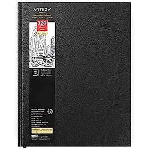 ARTEZA Hardcover Sketch Book 8.5 x 11 Drawing Pad 100 Sheets Sketch Pads for Drawing for Adults & Teens