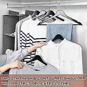 FairyHaus Belt Hangers 2Pack & Wooden Hangers 30 Packs Black