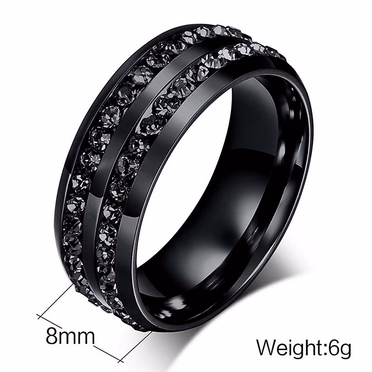 LOVERSRING Couple Ring Bridal Set His Hers Black Stainless Steel 10k Black Wedding Ring Band Set