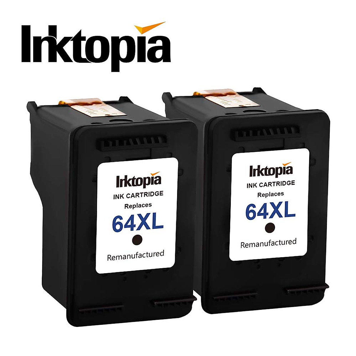 Inktopia Remanufactured Ink Cartridge Replacement for HP 64XL 64 XL for HP Envy Photo 7858 7855 7155 6255 6220 7120 6232 6255 7158 7164 Envy 5542 Tango X Terra Printer ( 2 Black )