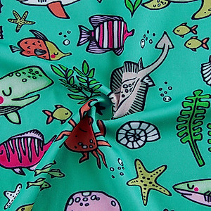 RAISEVERN Little Girl Dress Shark Octopus Turtle Ocean Short Sleeve Casual Sundress Kids Summer Swing Twirly Midi Dresses 2 Years Old