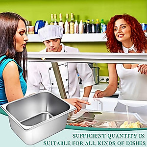 Zubebe 1/2 Half Size Steam Table Pans 6 Inch Deep Steam Pan Stainless Steel Restaurant Pan Metal Food Tray Commercial Food Pans for Hotel Restaurant (4 Pcs)