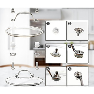 ZENFUN 6 Quart Steamer Pot, 18/10 Stainless Steel Steam Pot, Stock Pot with Glass Lid, Cooking Pot with Lid Suitable for Soups, Stews, Sauce Pot, Induction Pot, Multipots, Pasta Cooker Steamer