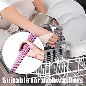 10 Pairs Fiberglass Chopsticks Reusable,Cute Reusable Chopsticks,9 Inch(Pink Chop sticks reusable dishwasher safe）