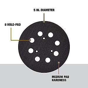DEWALT Sander Pad, 5-Inch Orbital, Fits the DW421, DW423, D26451 and D26453 (DW4388)