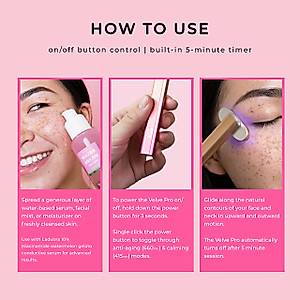 Laduora 5-in-1 Dual Color Face Skincare Wand Simple Kit, for Facial and Eye Equipment Massager (Rose Pink)