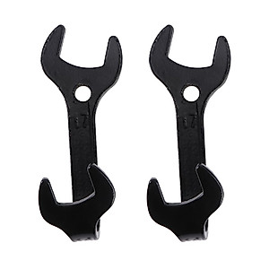 Operitacx 2pcs Vintage Wrench Shape Hooks: Decorative Wall Hook - Black Wall Hooks - Coat Hooks Wall Mounted for Coats, Bags, Towel, Hats - Wrench Hook for Bathroom Kitchen Home or Office Use