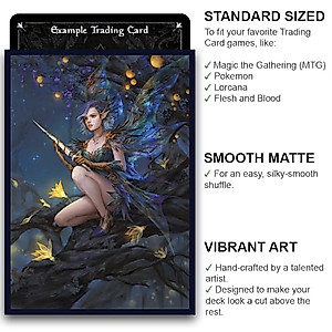 Fantasy North - Yuma Velric - Renegade Fairy - 100 Smooth Matte TCG Trading Card Sleeves - Fits Magic MTG Commander Pokemon and Other Card Games - Playing Card Sleeves