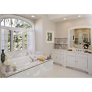 KASARO Peel and Stick Backsplash Shell Tiles, Mother of Pearl Mosaic Self Adhesive Tiles for Kitchen Wall Bathroom Bedroom Decor, Natural, 10-Sheet