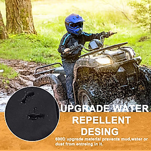 CKEGUO ATV Fender Bags, 2-Pack Motorcycle ATV Tank Saddlebags, Universal Rear Storage Tool Bags for ATV UTV Dirt Bike (Black)