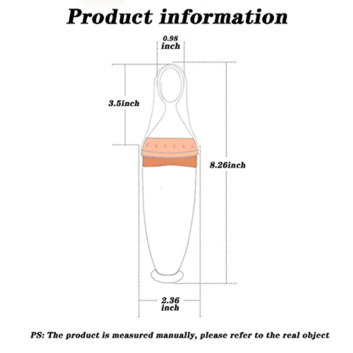 Silicone Baby Food Dispensing Spoon, Baby Food Feeder with Standing Base for Infant 4+Months Dispensing and Feeding,Travel Essentials (Orange)