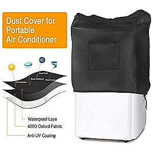 Portable Air Conditioner Cover for BLACK and DECKER, Waterproof AC Covers Indoor 420D Dust Cover Storage Bag - 19x16x30inch