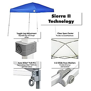 E-Z UP SR9104BL Sierra II 10 by 10-Feet Canopy, Blue