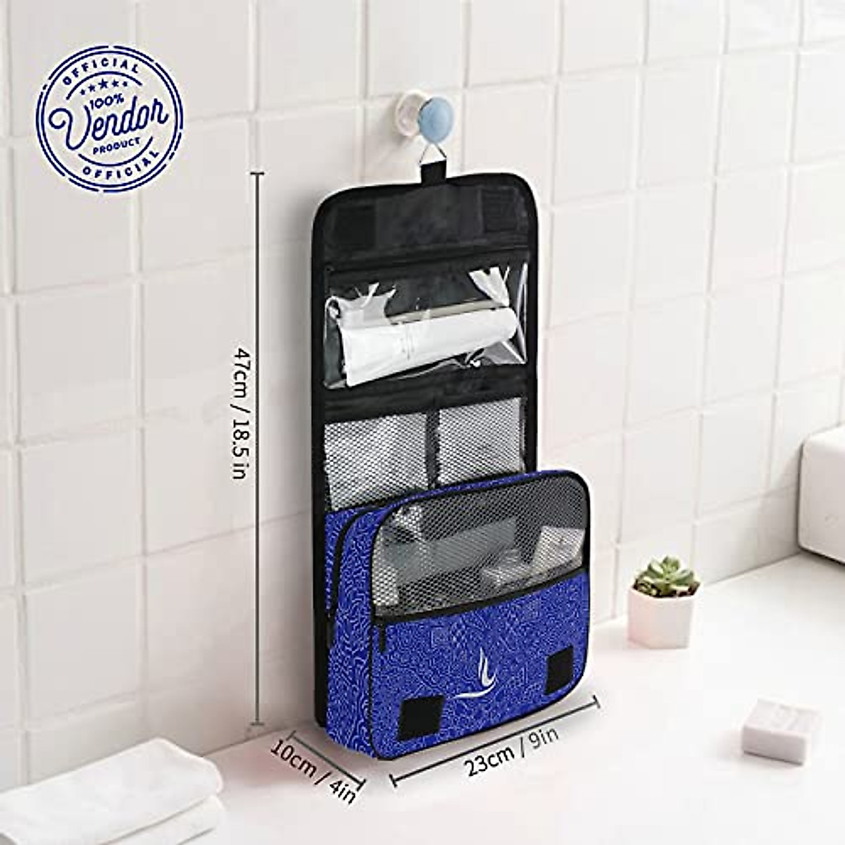 BBGreek Zeta Phi Beta Paraphernalia - Toiletry Travel Bag Organizer with Hanging Hook - Cosmetic Make-Up Case for Women - Zeta - Official Vendor