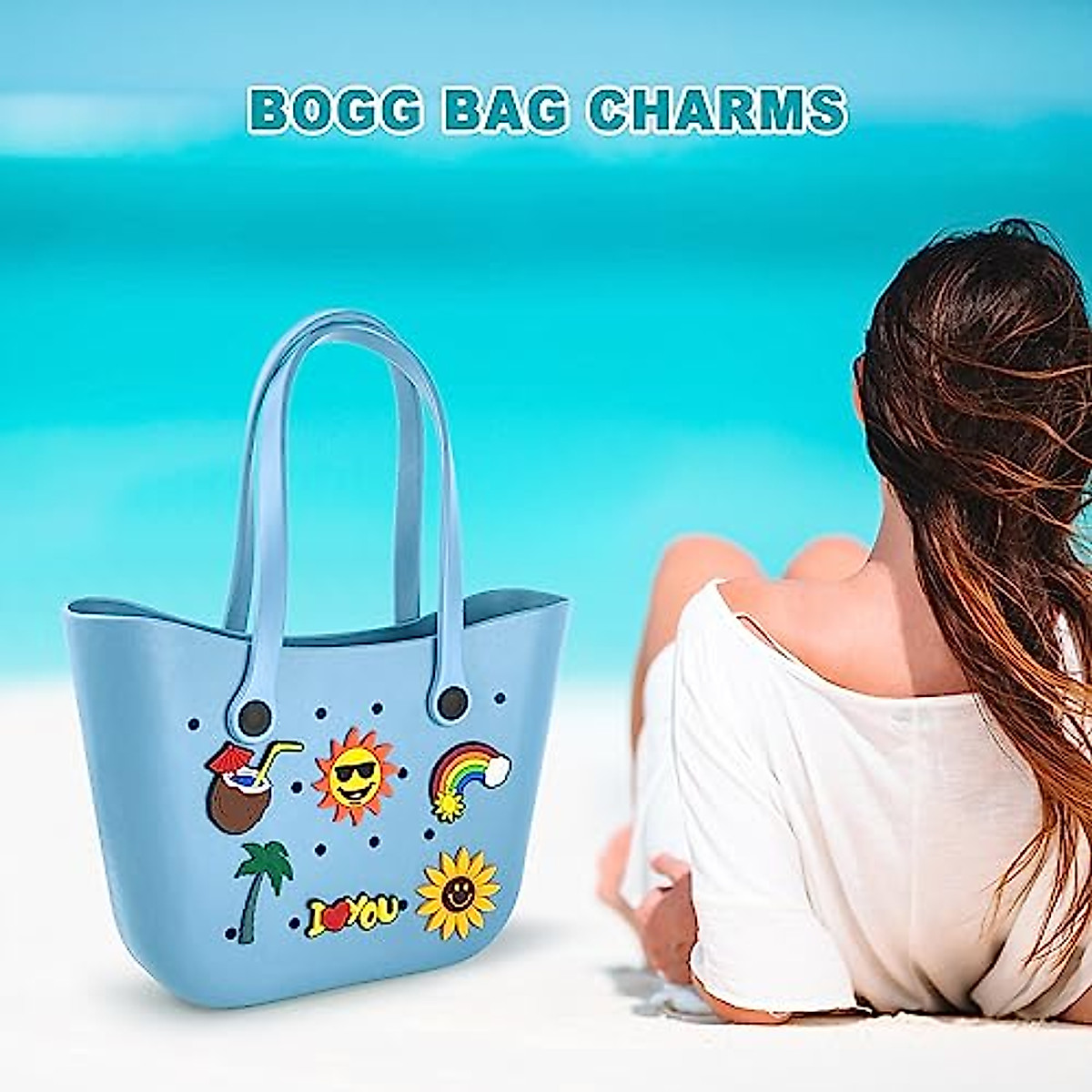 Qujior Bag Charms for Bogg Bag - 6pcs Universal Size Bag Charms - 3" Beach Bag Bits Accessories Inserts