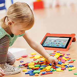 CAM-ULATA for iPad 9.7 Case Kids 2018/2017 Folio Stand Lightweight Kids Friendly for iPad Air 1 iPad Air 2 Protective Cover Handle Shockproof iPad Apple case 5th Generation 6th Generation Orange