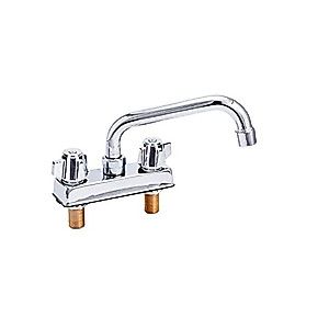 AmGood Deck Mount Kitchen Sink Faucet | 4" Center | NSF | Commercial Kitchen Utility Laundry (8" Swing Spout)