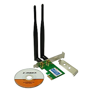 X-MEDIA XM-WN3800D 2.4GHz 300Mbps PCI-E Wireless PCI Express (PCIe) Card/WiFi Adapter for Desktop PC