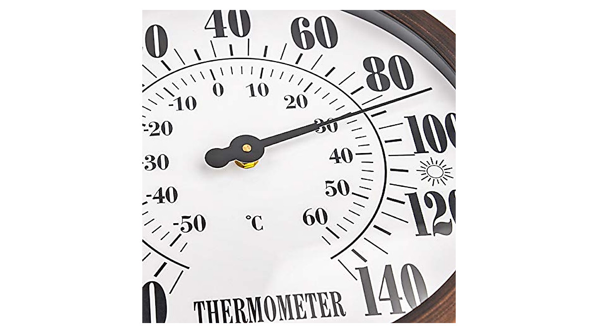 12" Waterproof Indoor Outdoor Thermometer - Stylish Wall Decor