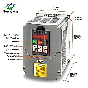 Huanyang VFD,single to 3 Phase,Variable Frequency Drive,2.2kW 3HP 220V input AC 10A for Motor Speed Control,HY Series
