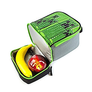Minecraft Lunchbox Creeper Zip Compartment Green Lunch bag One Size