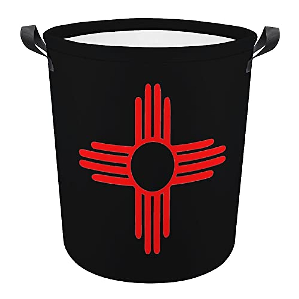 New Mexico Sun Zia Foldable Laundry Basket Waterproof Hamper Storage Bin Bag with Handle 16.5"x 16.5"x 17"