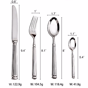 16 Piece Silverware Set for 4,Roman column Luxury 18/10 Stainless Steel Flatware,Cutlery Set Mirror Polished Forks Spoons and Knives Set Utensils Sets for Home Kitchen Restaurant Gift Box Packing